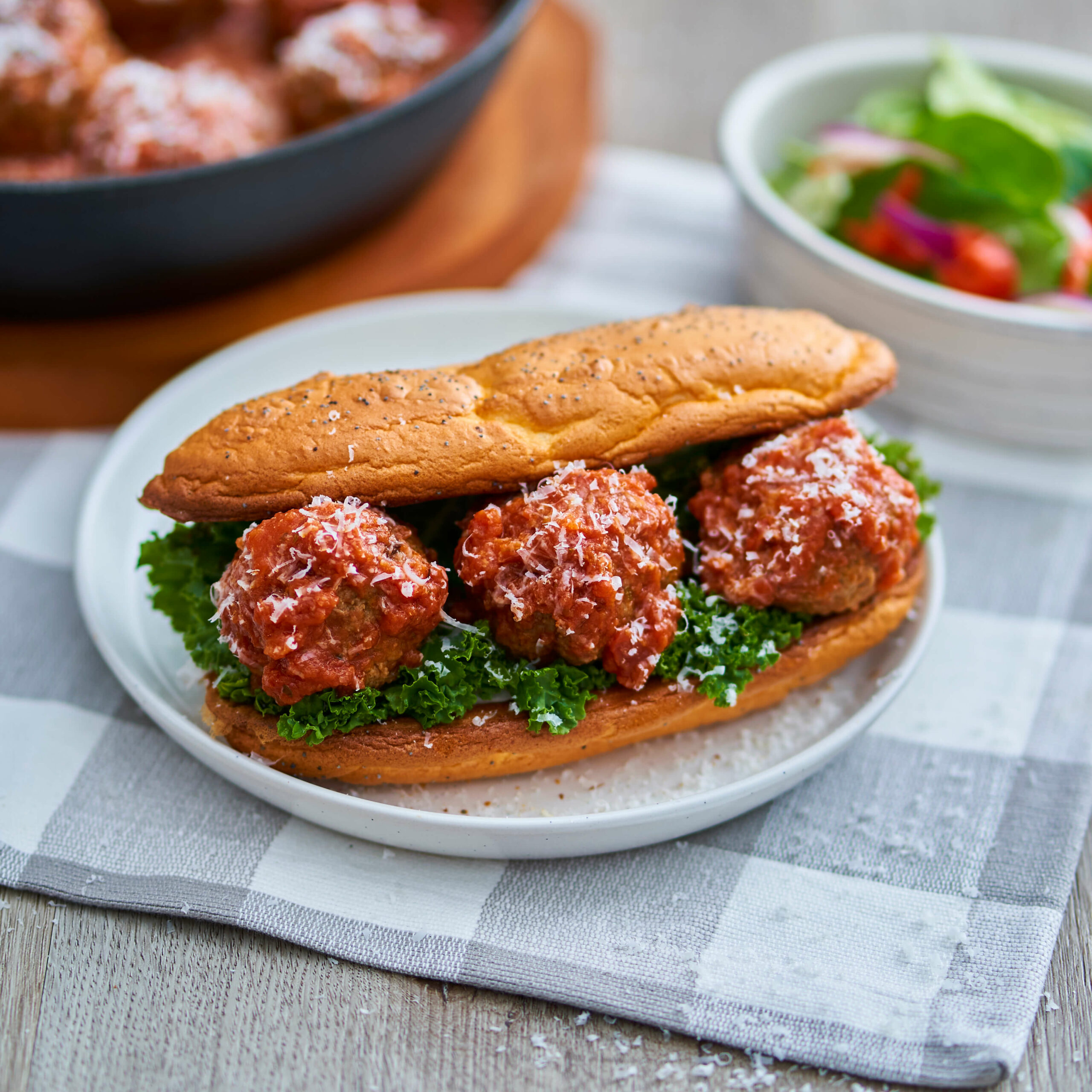 Meatball Sandwiches with Egg White Protein Buns - Muskoka Mornings